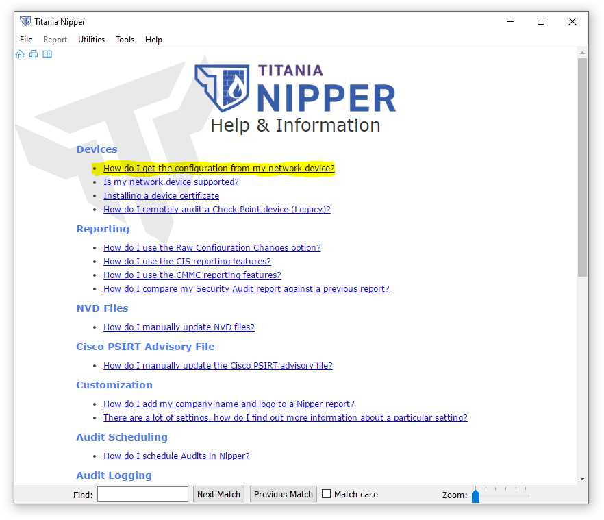 How to obtain device configurations using Nipper (v2)