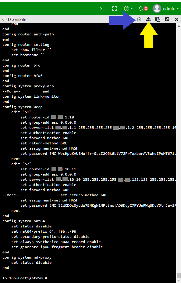 How to export configuration from Fortinet FortiGate device