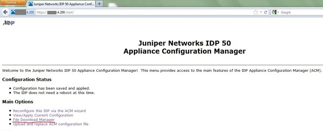 How to export configuration from Juniper IDP Series Appliances