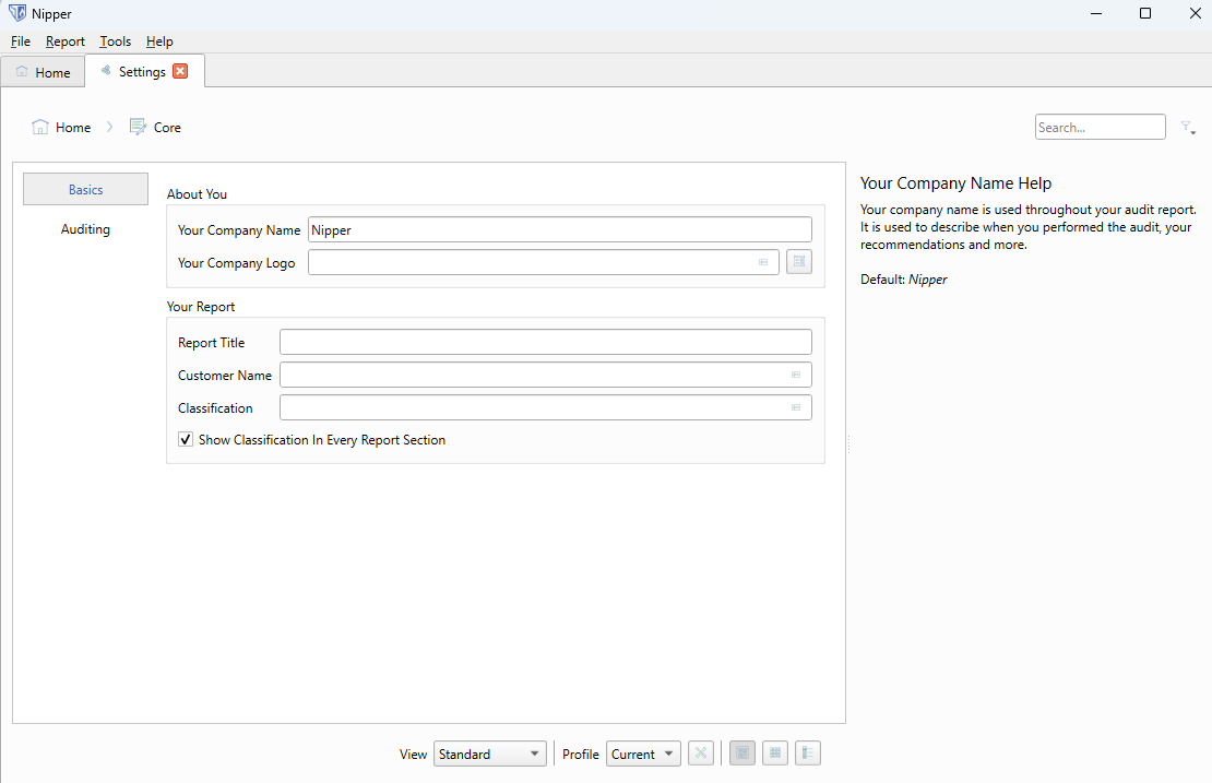How to customize a report in Nipper