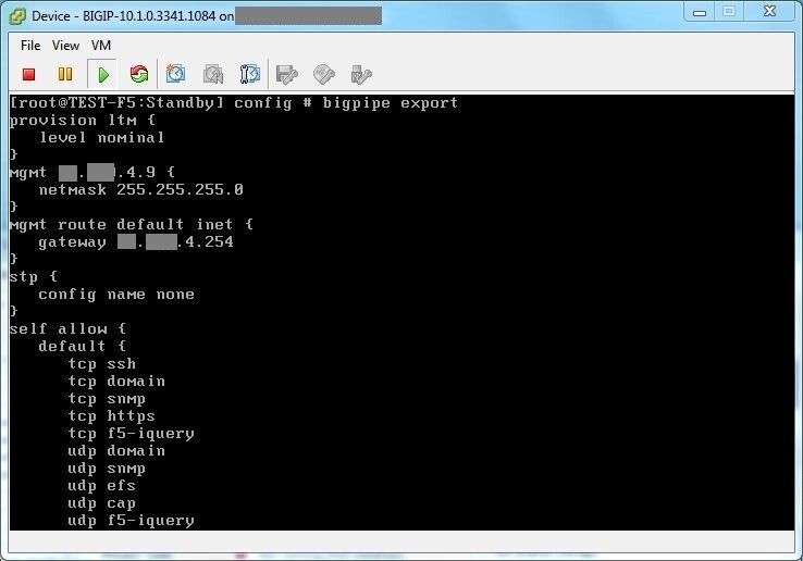 How to extract the configuration for Big-IP F5 v10.x.x Devices