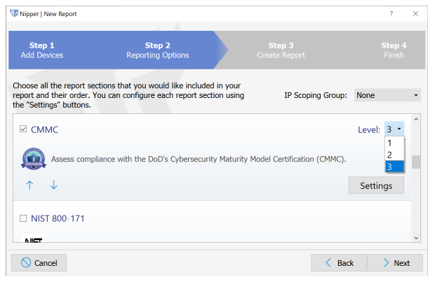 How to run a CMMC report in Nipper (v2)