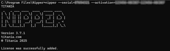 How to add a license into Nipper using CLI